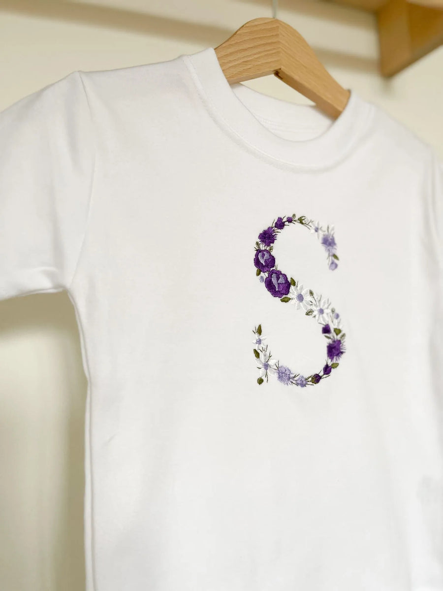 Large Floral Age/Initial T-Shirt – Sew Sian